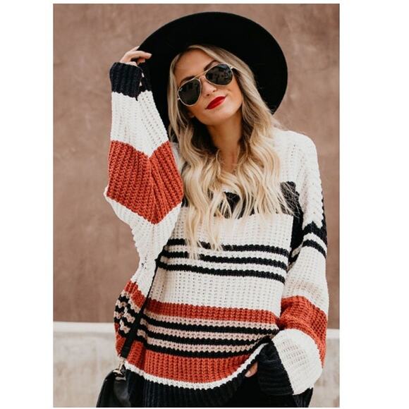 By Together | Sweaters | By Together Collection Ml Chunky Knit Striped ...